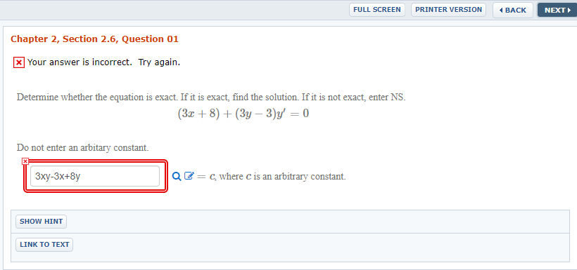 Solved FULL SCREEN PRINTER VERSION A BACK NEXT NEXT » | Chegg.com