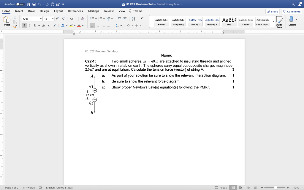 Solved AutoSave an DE AA SUO Home Insert Draw Design Layout | Chegg.com