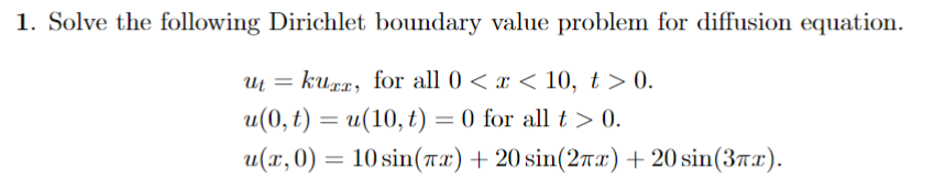 Solved Solve the following Dirichlet boundary value problem | Chegg.com Solved Solve the following Dirichlet boundary value problem | Chegg.com