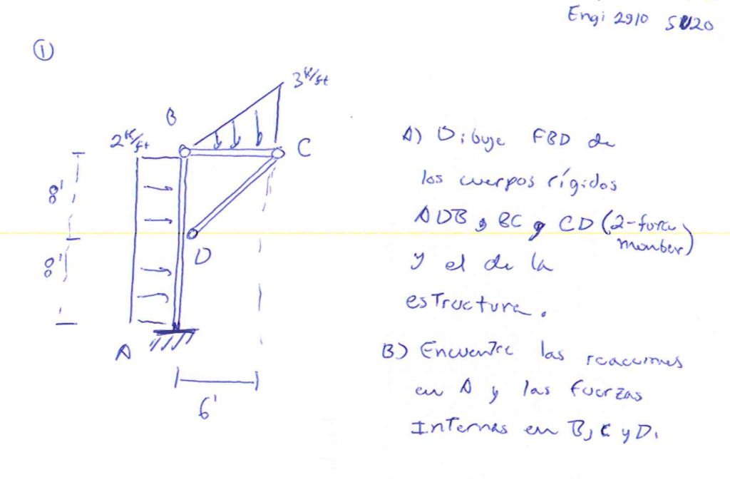 Solved A) Draw the FBD of the rigid bodies ADB, BC, CD | Chegg.com