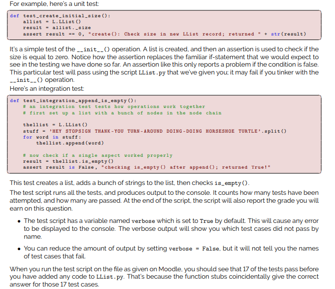 Solved LLIST .PY FILE BELOW class node(object): """ A | Chegg.com