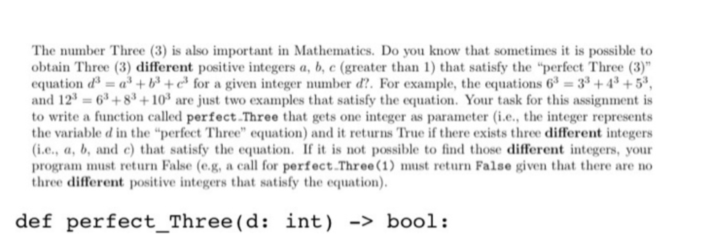 Solved The number Three (3) is also important in | Chegg.com