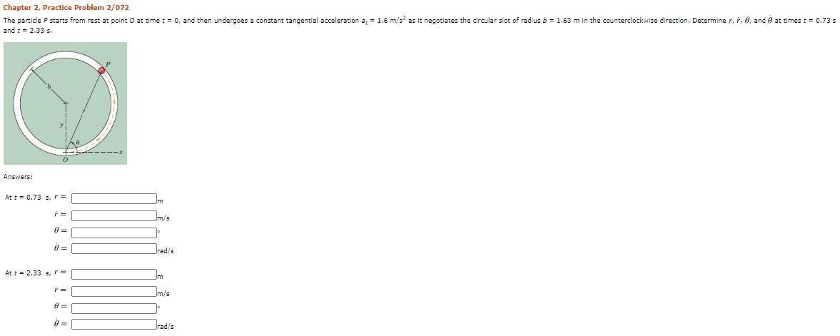 Solved Chapter 2, Practice Problem 2/072 The particle P | Chegg.com
