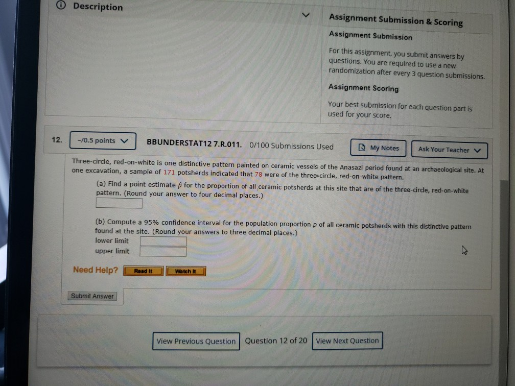 Solved O Description Assignment Submission & Scoring | Chegg.com