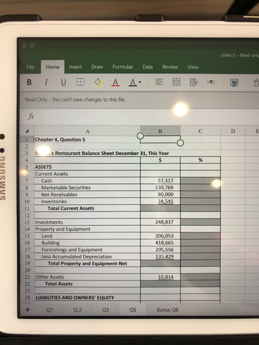 Solved ch04 (1)- Read-only Insert Draw Formulas Data Review | Chegg.com