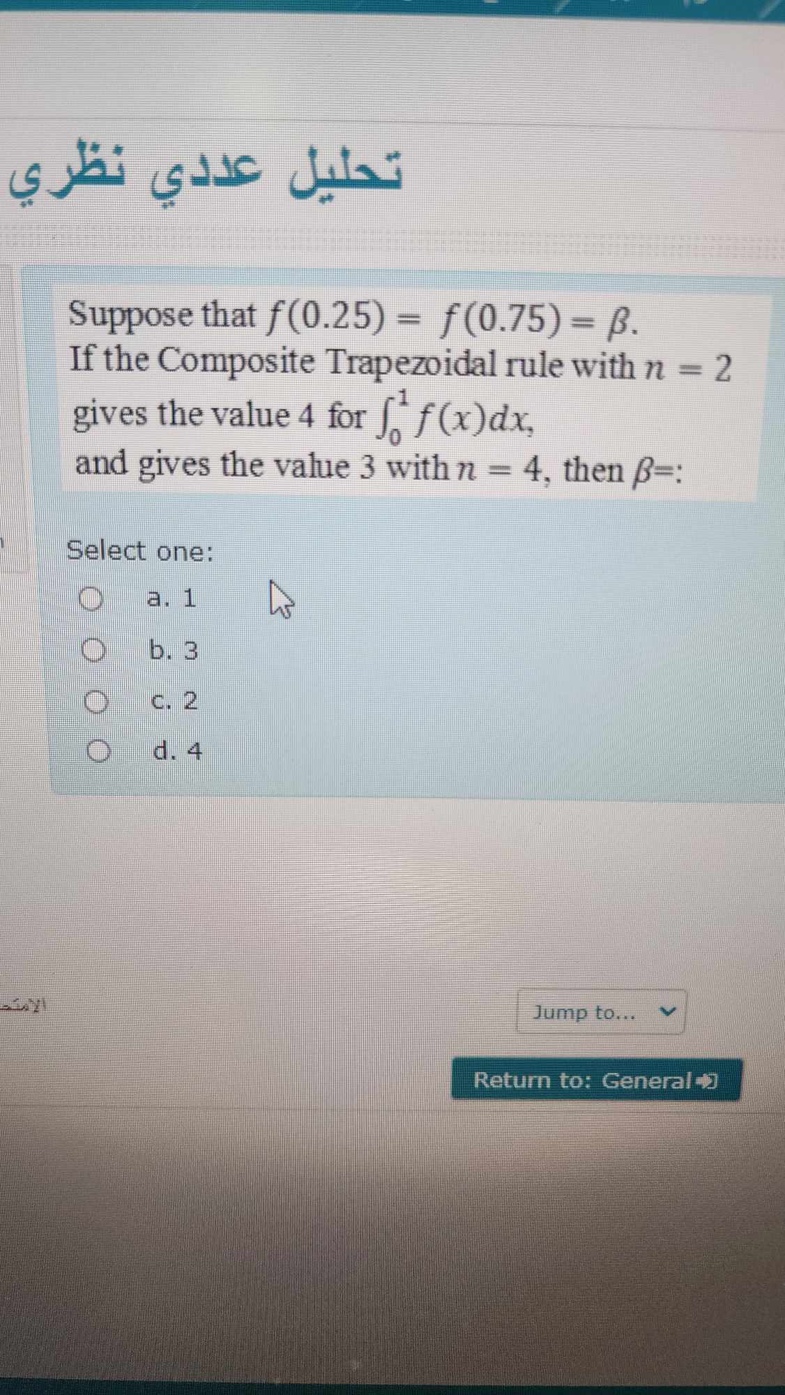 Suppose that f(0.25)=f(0.75)=β.If the Composite | Chegg.com