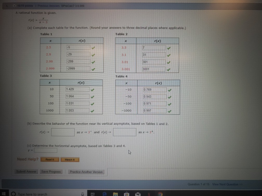 Solved O 16/19 points Previous Answers SPreCalc7 3.6 009 A | Chegg.com