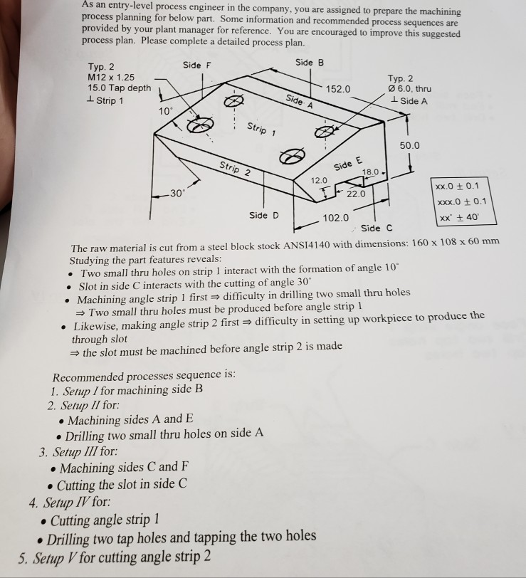 Solved As entry-level an process process planning for below | Chegg.com