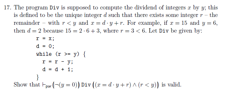 Prove partial correctness of the following program | Chegg.com