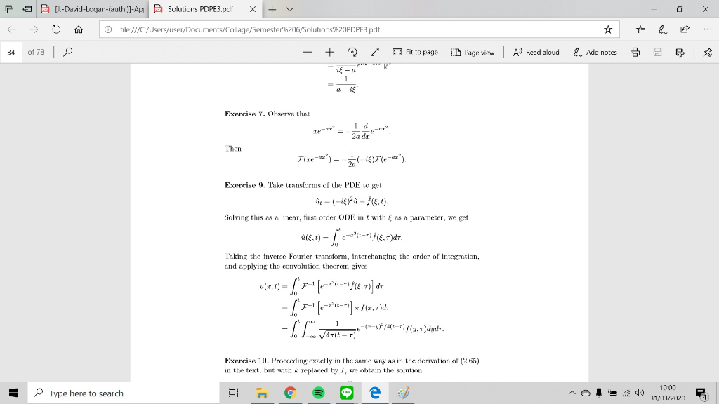 fourier transform of derivatives pdf