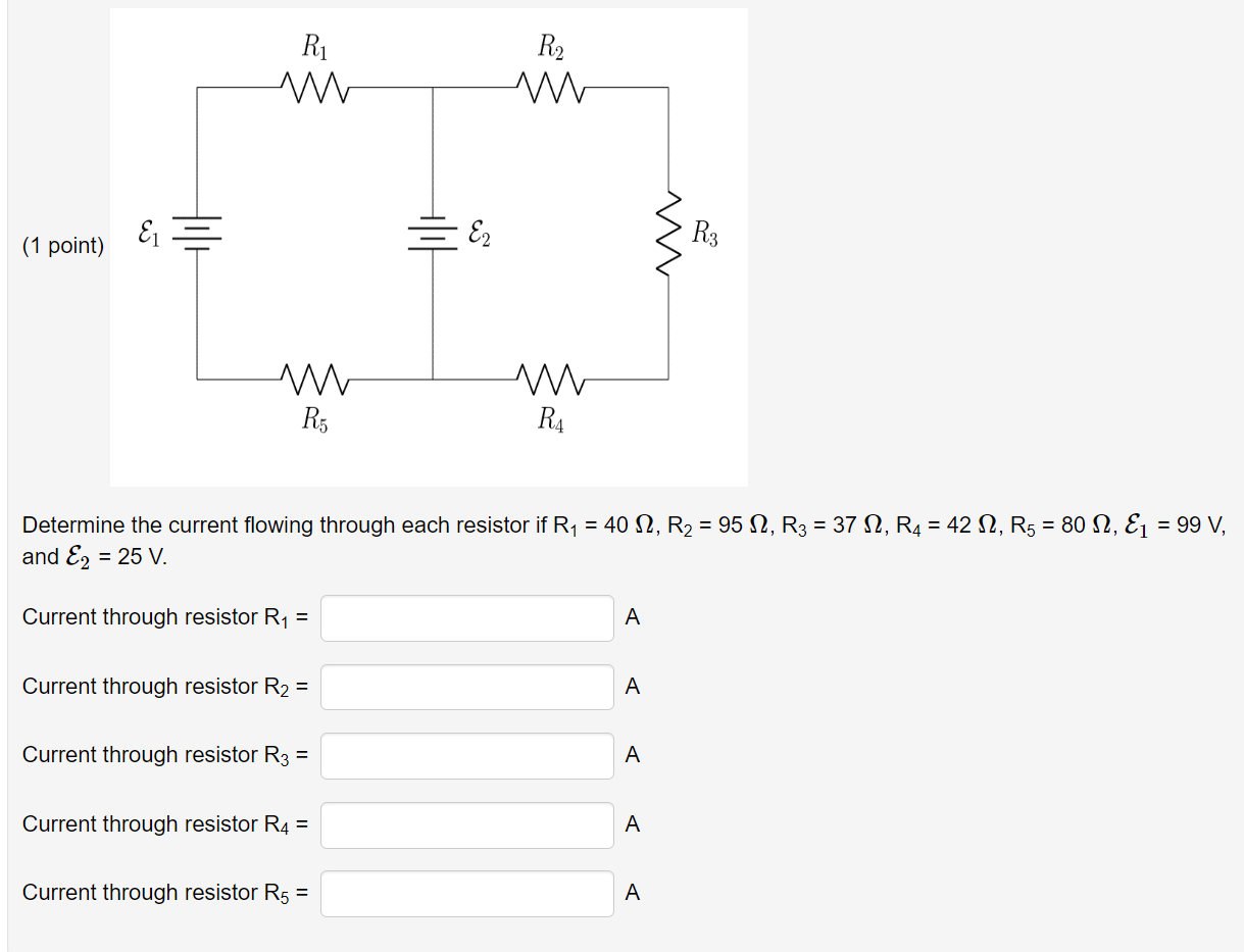 Solved Determine The Current Flowing Through Each Resistor