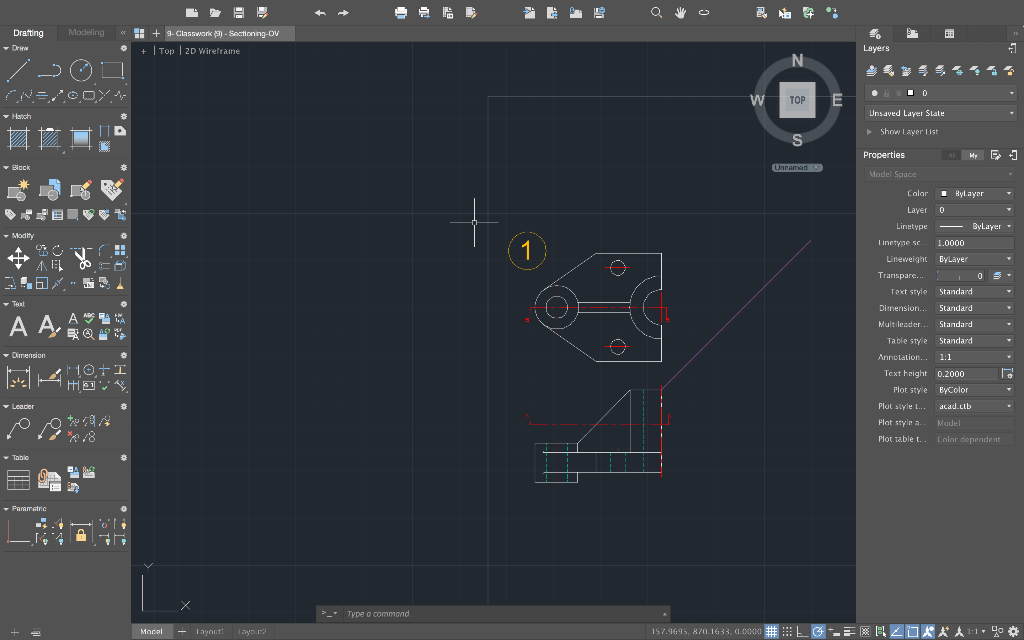 Solved - Draw the missing view - Draw Section A-A. - Draw | Chegg.com