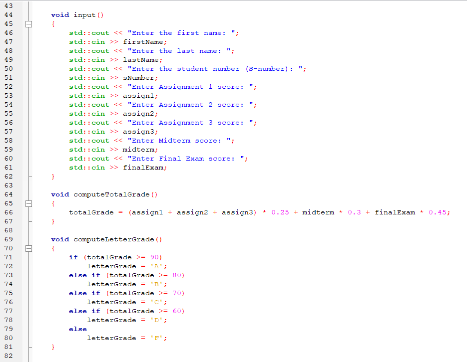 Solved What is wrong with the grading scale in my code when | Chegg.com