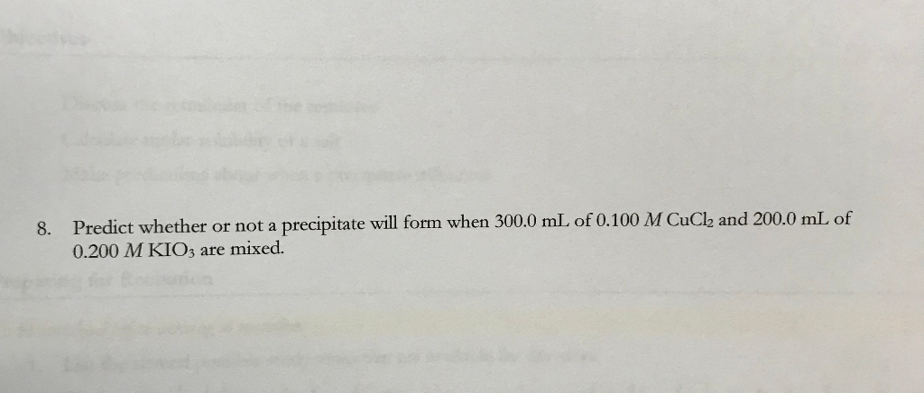 Solved Predict whether or not a precipitate will form | Chegg.com