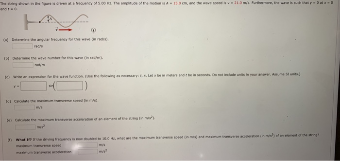 Solved he string shown n the figure is driven at a frequency | Chegg.com