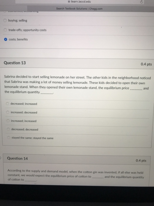 Solved ilearn.laccd.edu Search Textbook Solutions Chegg.com | Chegg.com