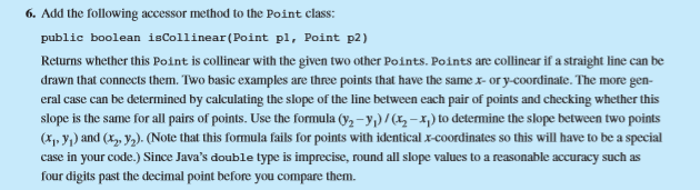 Solved 6. Add the following accessor method to the Point | Chegg.com