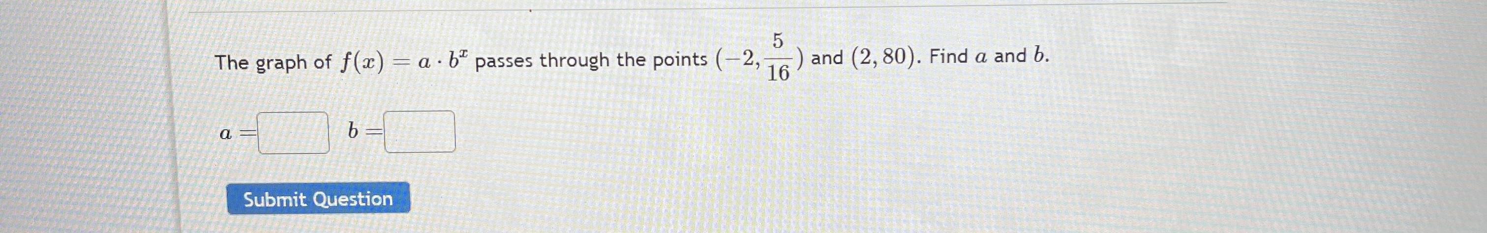 Solved The graph of f(x)=a*bx ﻿passes through the points | Chegg.com
