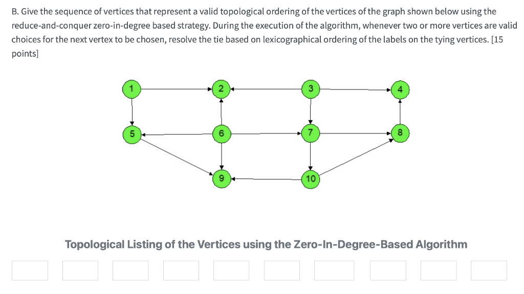Solved B. Give the sequence of vertices that represent a | Chegg.com