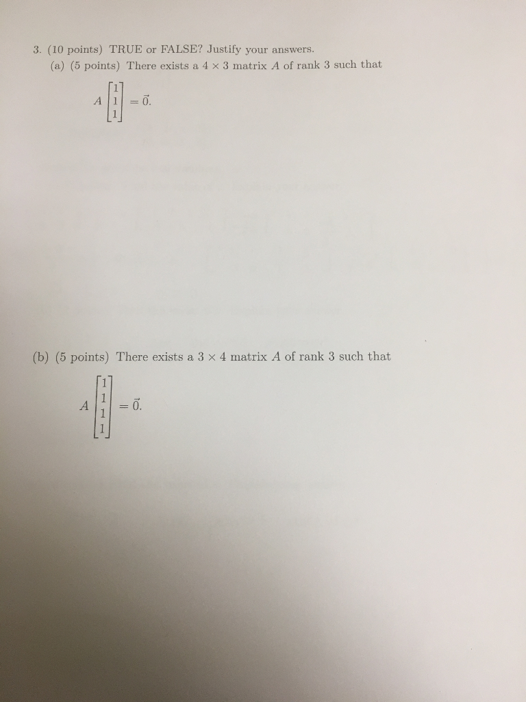 Solved 3. (10 points) TRUE or FALSE? Justify your answers. | Chegg.com