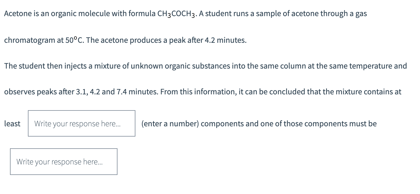 Solved Acetone is an organic molecule with formula CH3COCH3. | Chegg.com