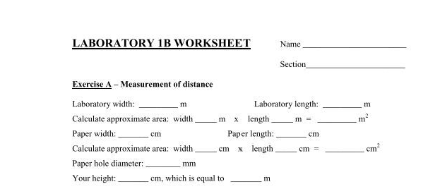 Solved LABORATORY 1B WORKSHEET Exercise A - Measurement of | Chegg.com
