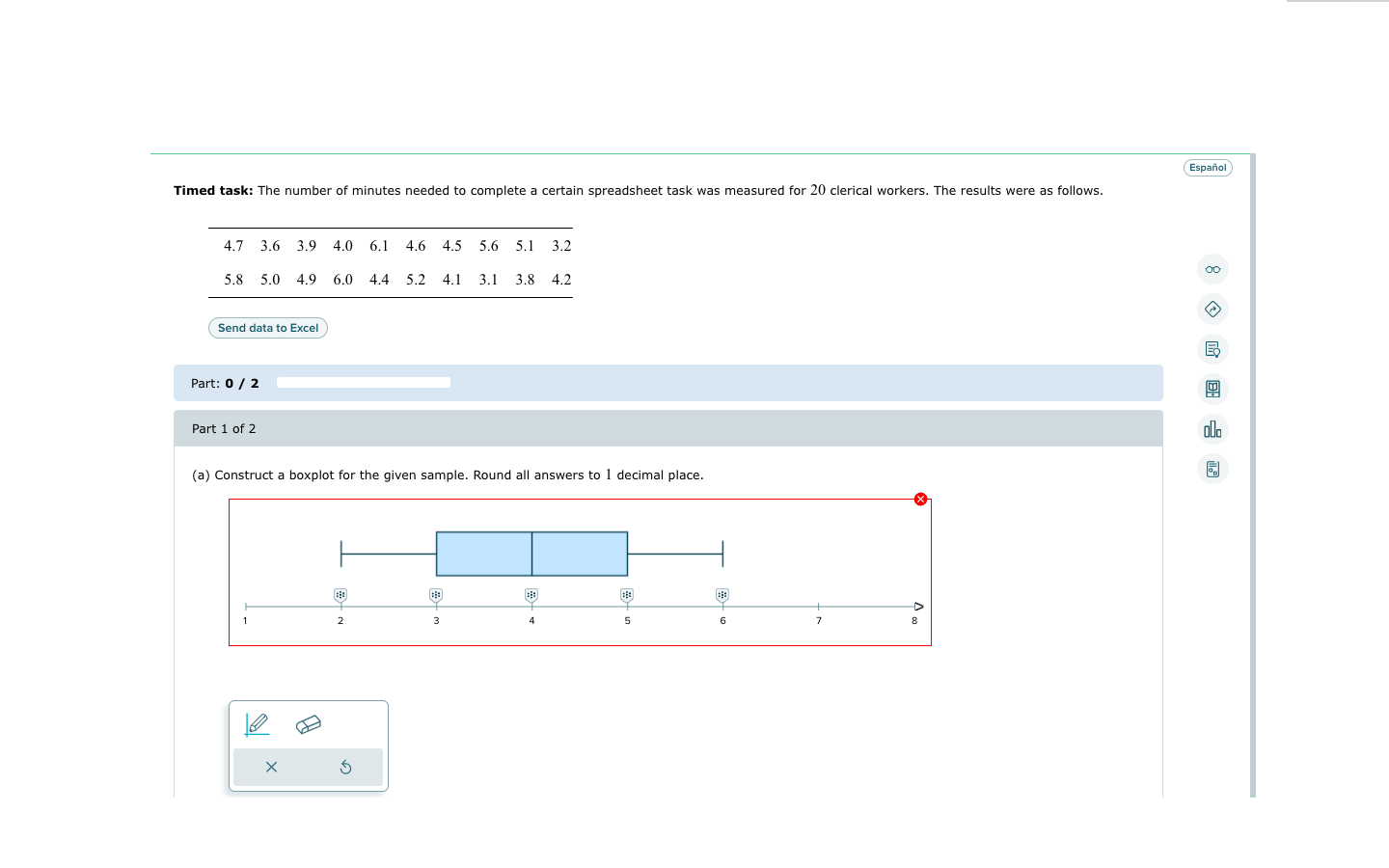 Solved a) Construct a boxplot for the given sample. Round | Chegg.com