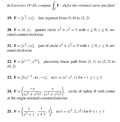 Solved In Exercises 19–26, compute Sep F. ds for the | Chegg.com