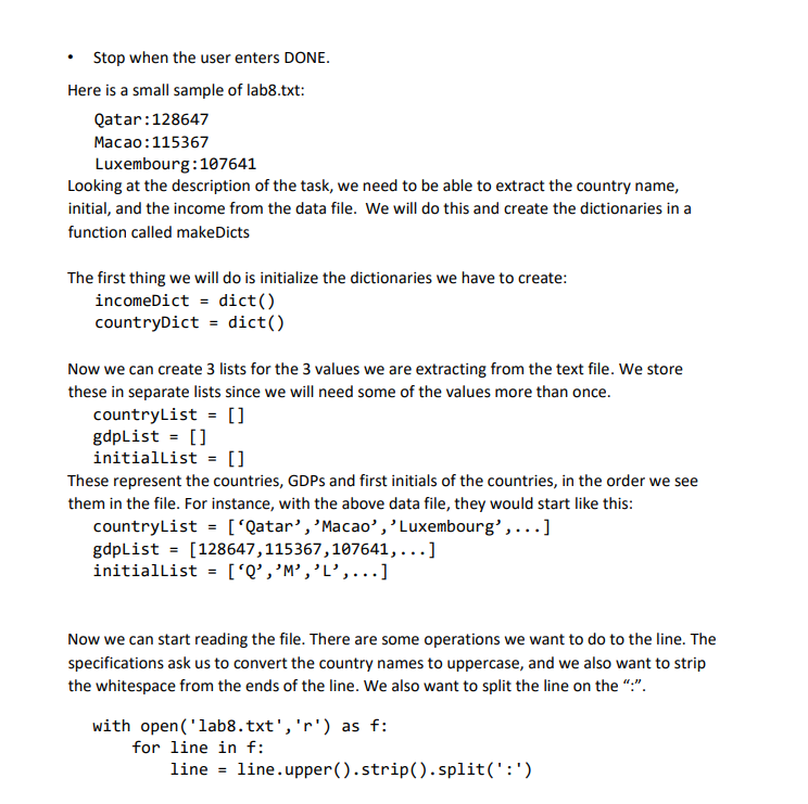 Solved The program should read the data in lab8.txt and | Chegg.com