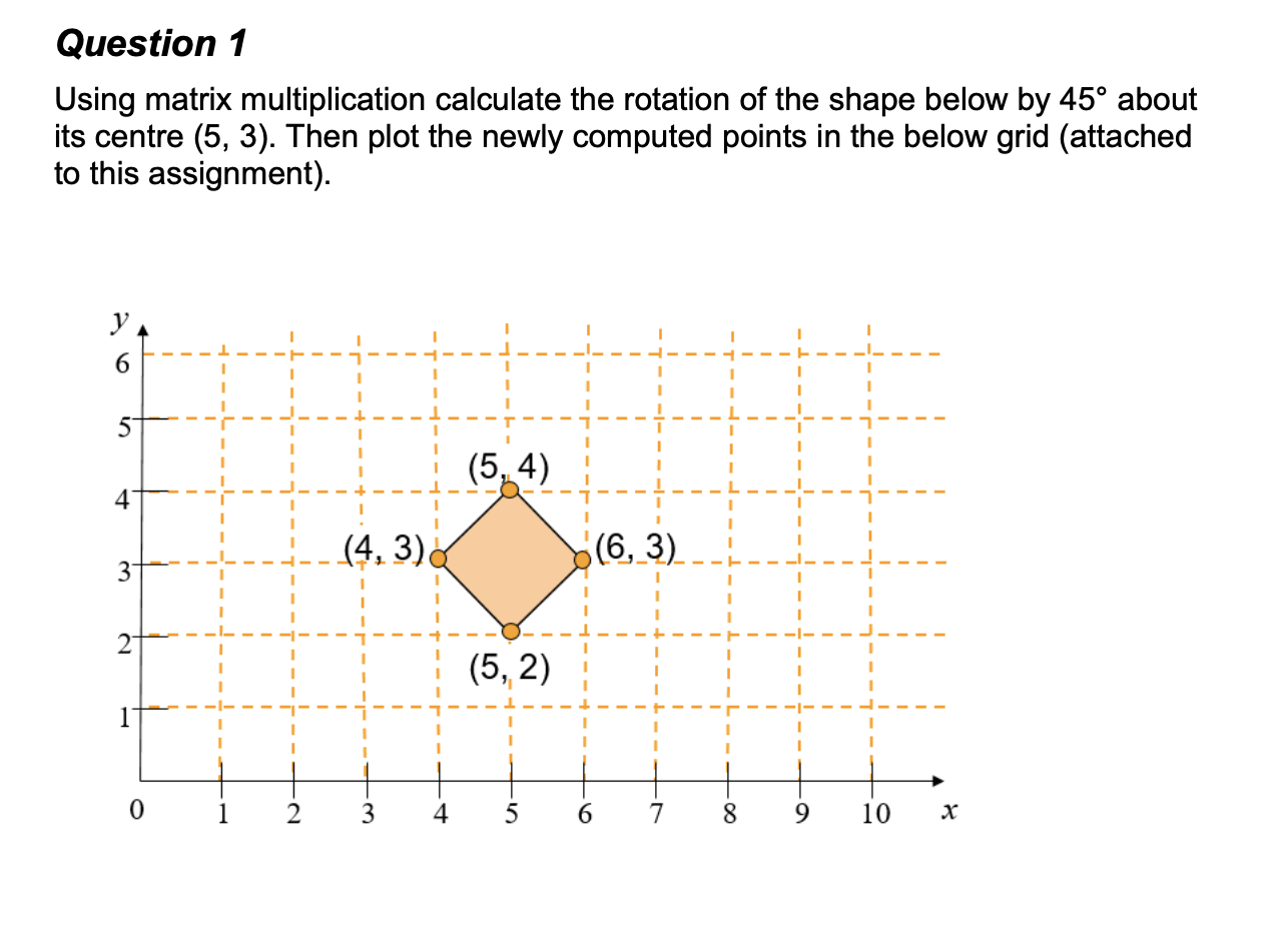Solved Question 1 Using matrix multiplication calculate the | Chegg.com