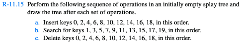 Solved R-11.15 Perform the following sequence of operations | Chegg.com