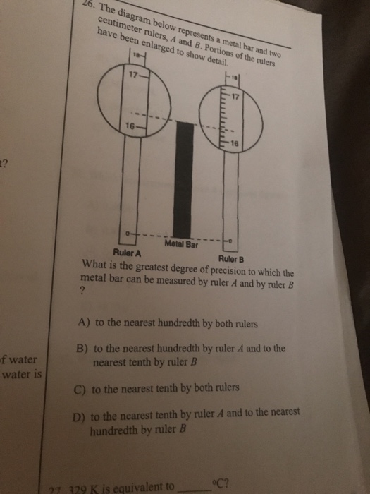 Solved 26. The diagram below represents a metal bar and two | Chegg.com