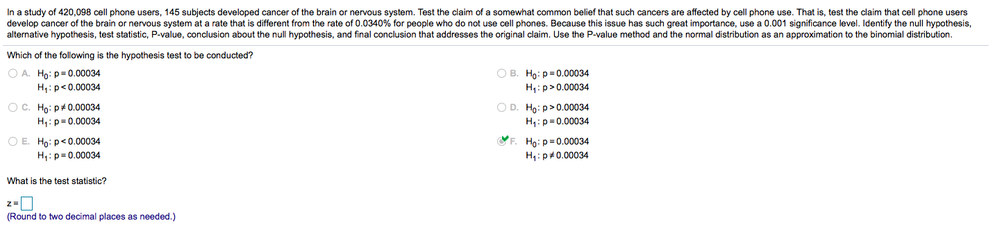 Solved Find the test statistics and P value Find P value= P= | Chegg.com