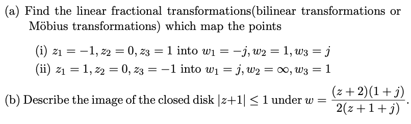 Solved A Find The Linear Fractional