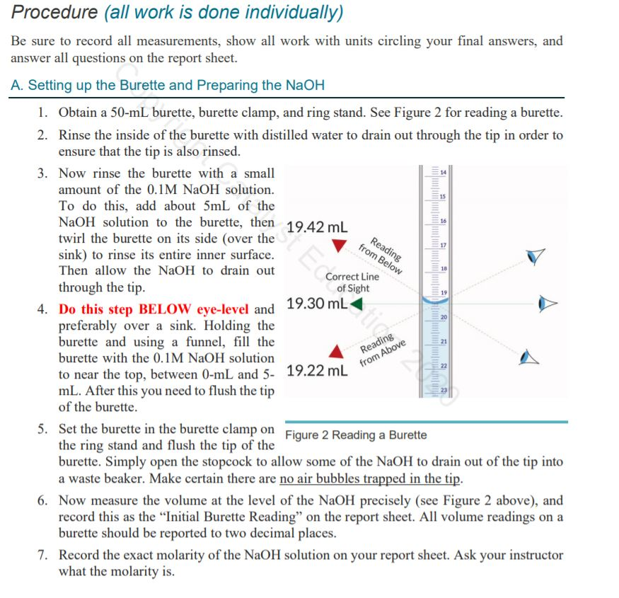 14 Reading from Below Procedure (all work is done | Chegg.com