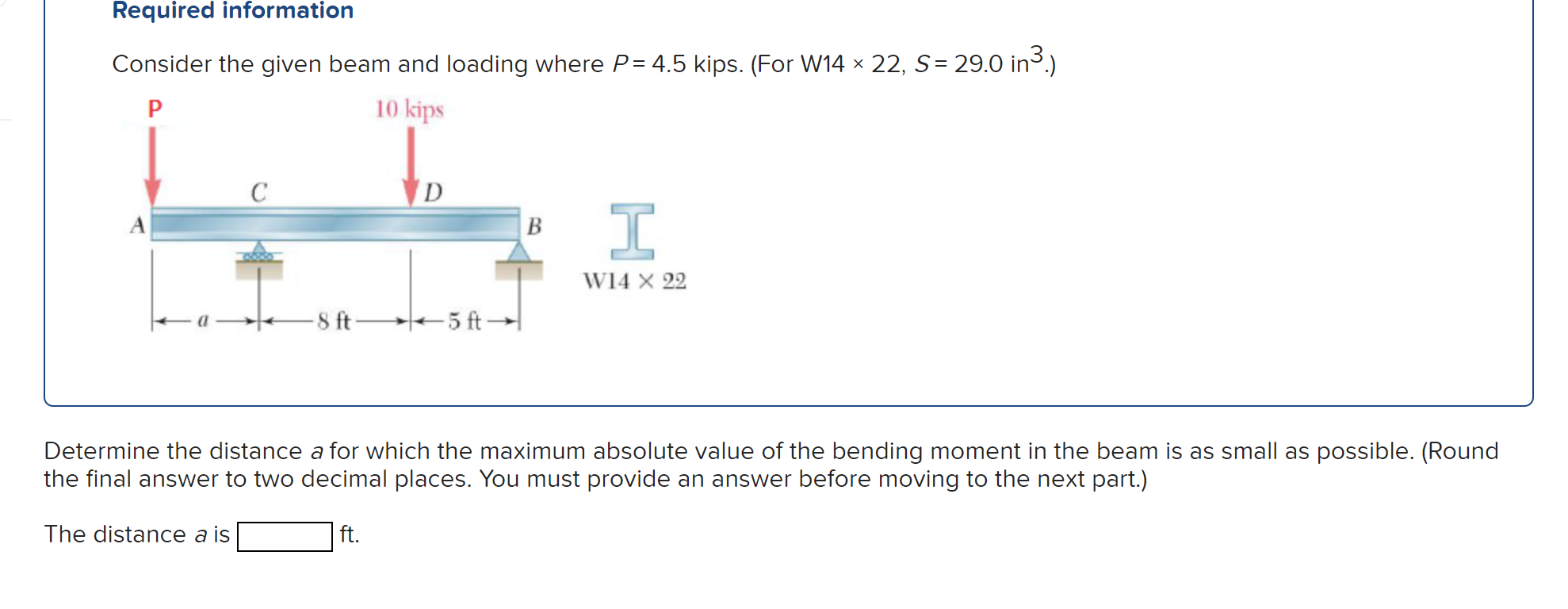 Solved Required information Consider the given beam and | Chegg.com