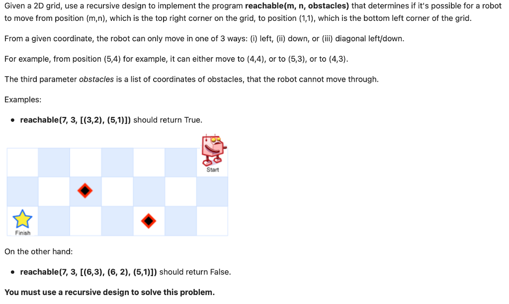 Solved Given a 2D grid, use a recursive design to implement | Chegg.com