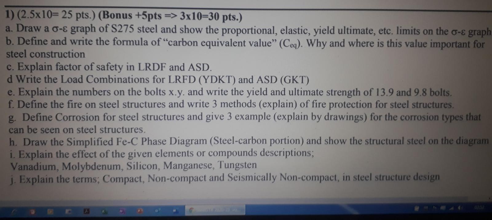 Solved 1) (2.5x10=25 pts.) (Bonus +5pts => 3x10=30 pts.) a. | Chegg.com