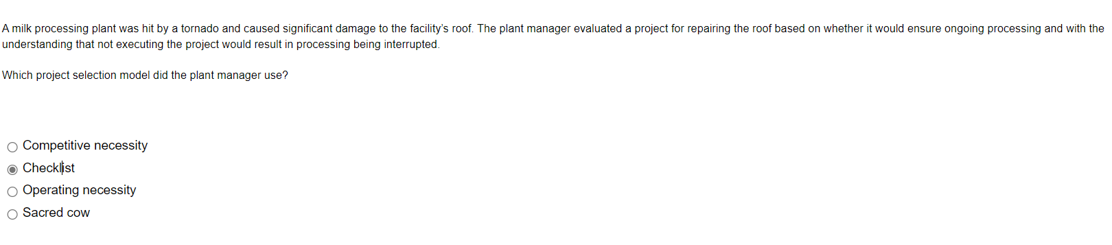 Solved understanding that not executing the project would | Chegg.com