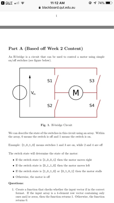 Solved 11:12 AM a blackboard.qut.edu.au Part A (Based off | Chegg.com