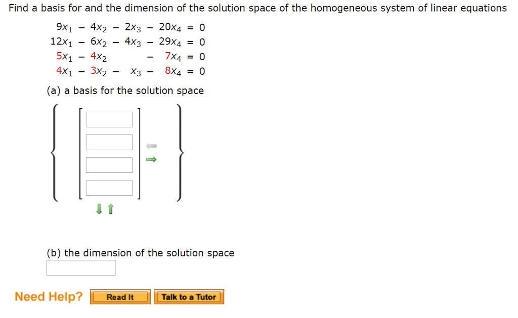 Solved Find a basis for and the dimension of the solution | Chegg.com