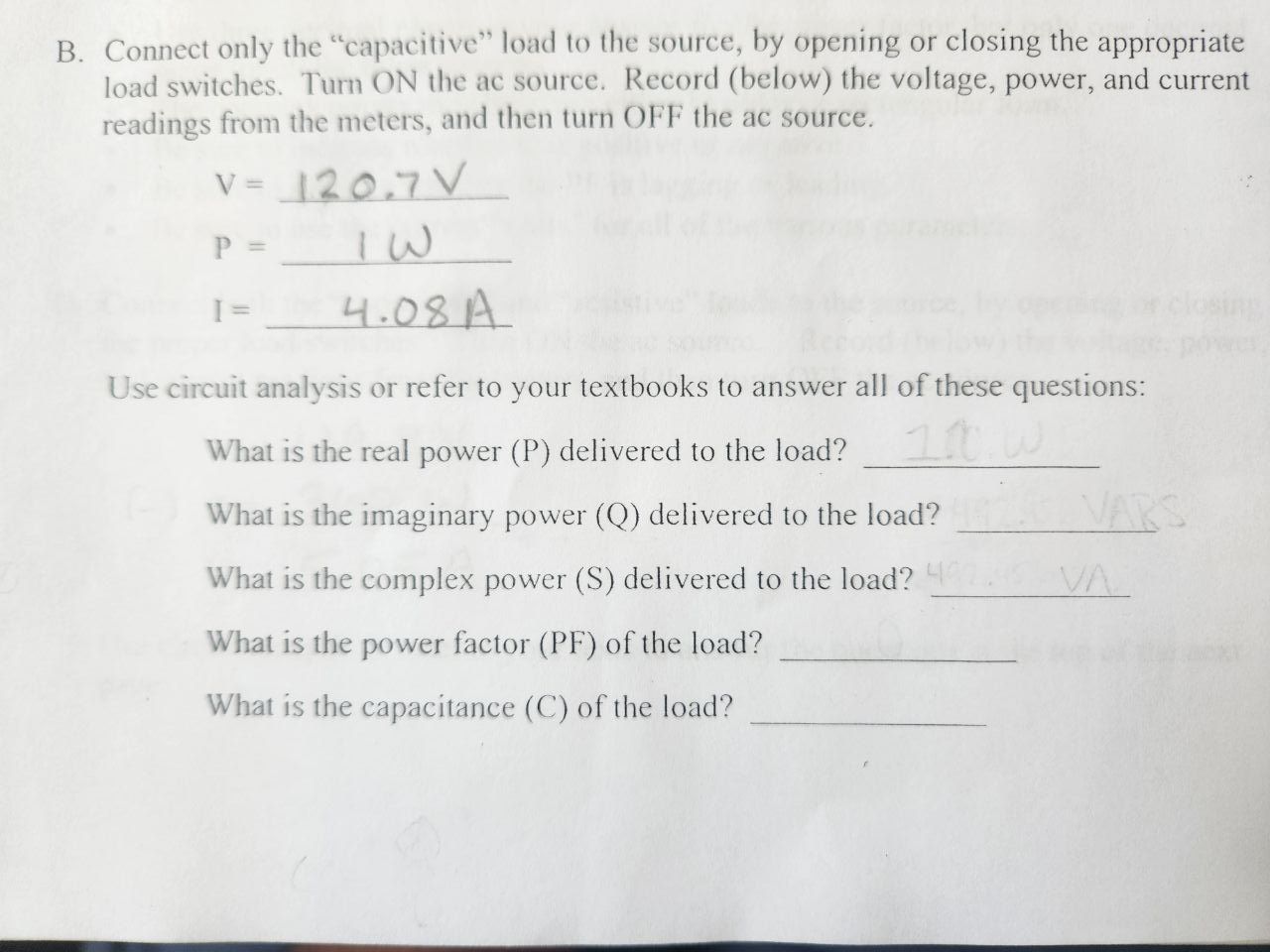 Solved Connect only the "capacitive" load to the source, by | Chegg.com