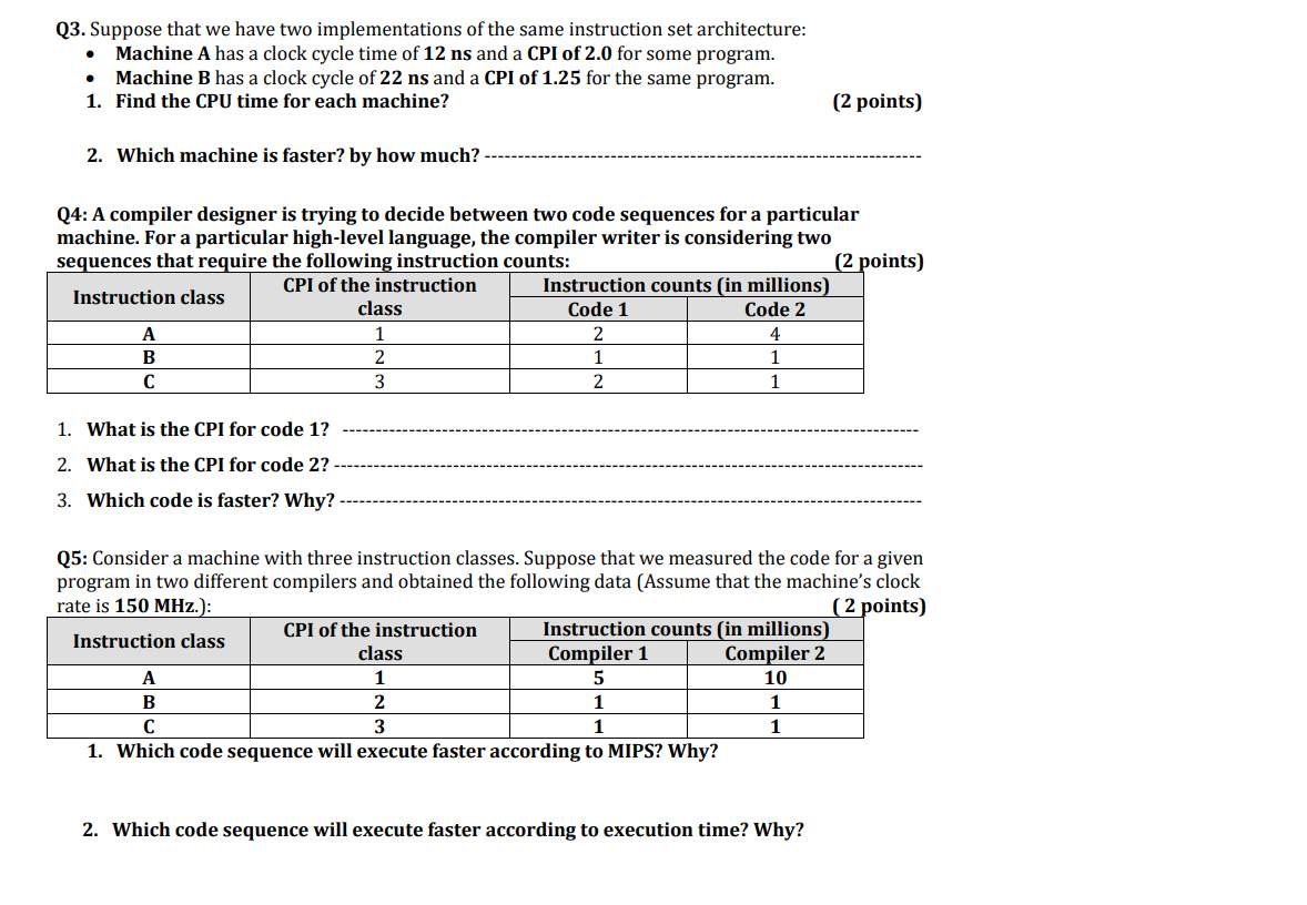 Solved Q3. Suppose that we have two implementations of the | Chegg.com