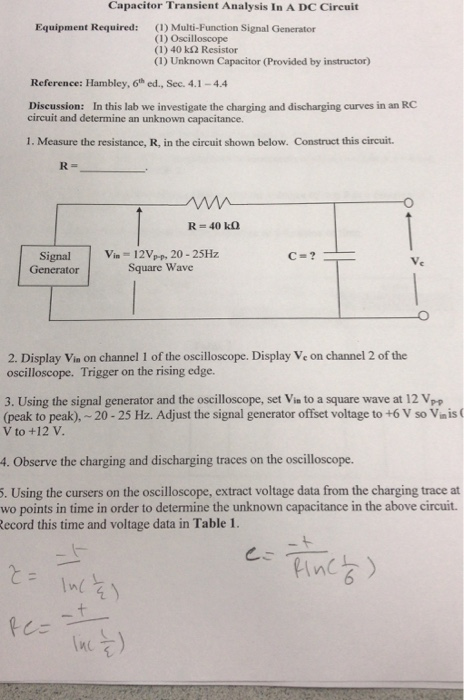 Capacitor Transient Analysis In A DC Circuit | Chegg.com