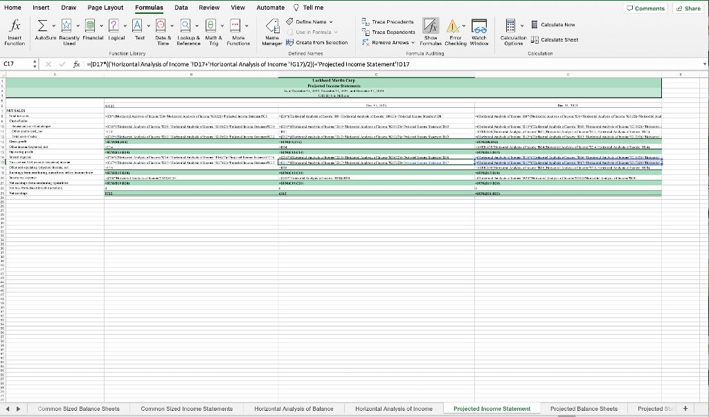 Excel Project: Projecting Financial Statements | Chegg.com