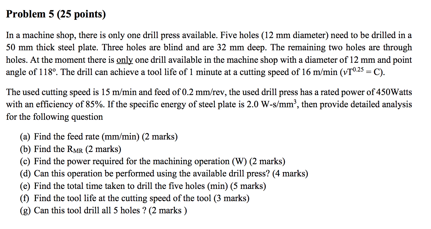 Solved Problem 5 (25 points) In a machine shop, there is | Chegg.com