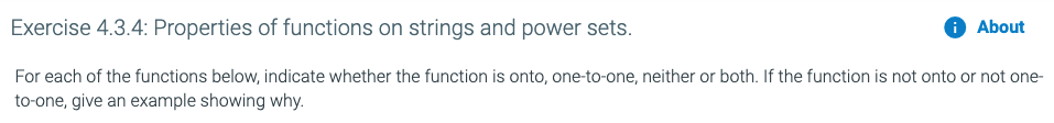 Solved Exercise 4.3.4: Properties of functions on strings | Chegg.com