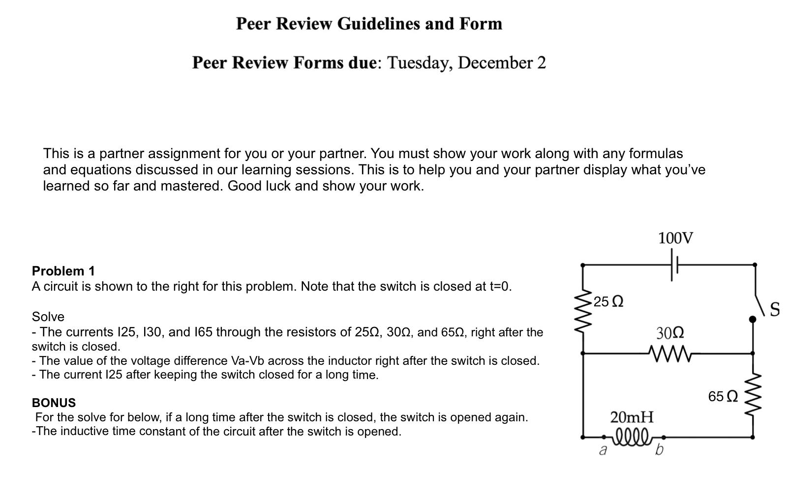 Solved Peer Review Guidelines And Form Peer Review Forms Chegg