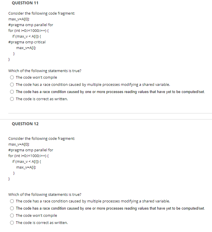 Solved QUESTION 11 Consider the following code fragment: | Chegg.com