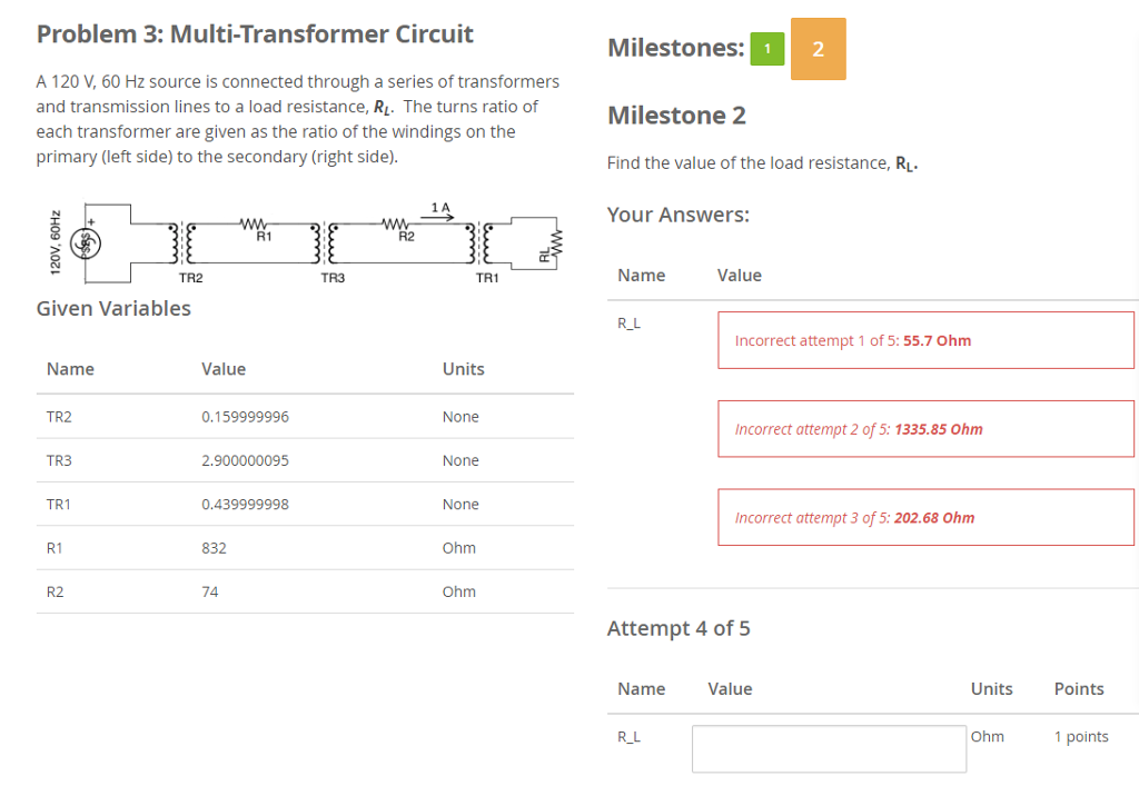 Solved Problem 3: Multi-Transformer Circuit Milestones: A | Chegg.com